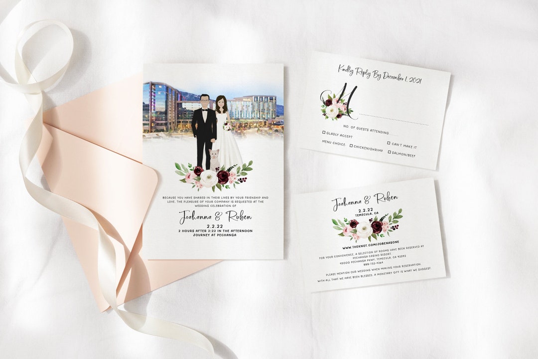 Custom Save the Date or Wedding Invitation With a Custom Background or ...