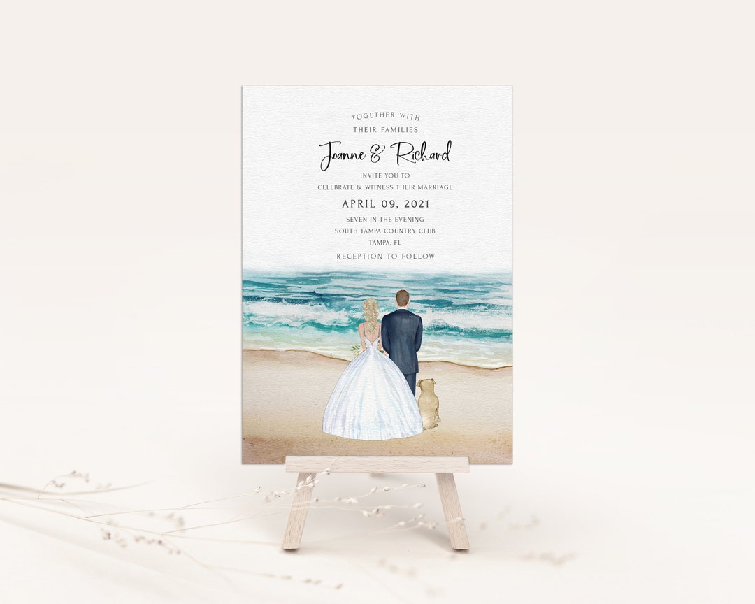 Personalized Beach Theme Invitation, Destination, Tropical Wedding ...