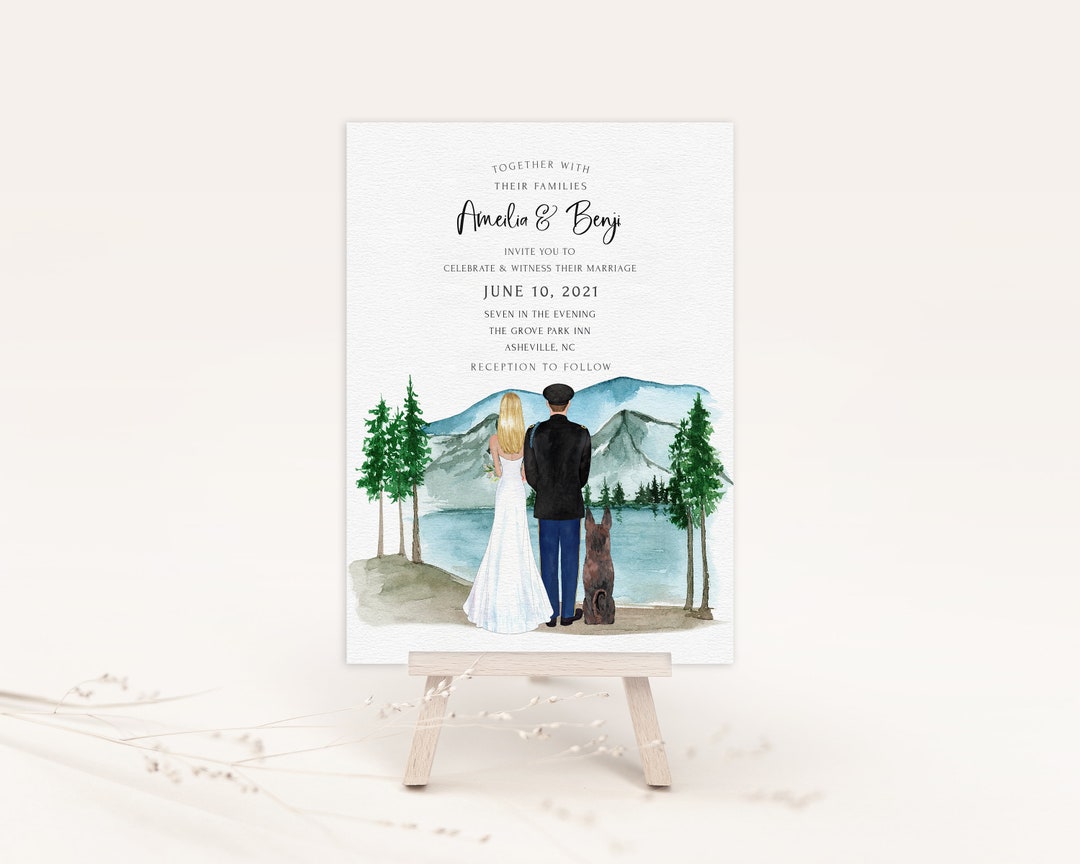 Personalized Mountain Themed Invitation, Outdoor Wedding Invitations ...