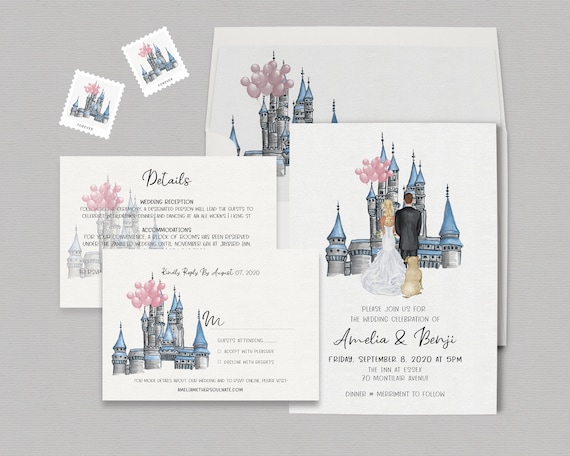 Disney Cinderella Inspired Wedding Invitations Custom | Etsy