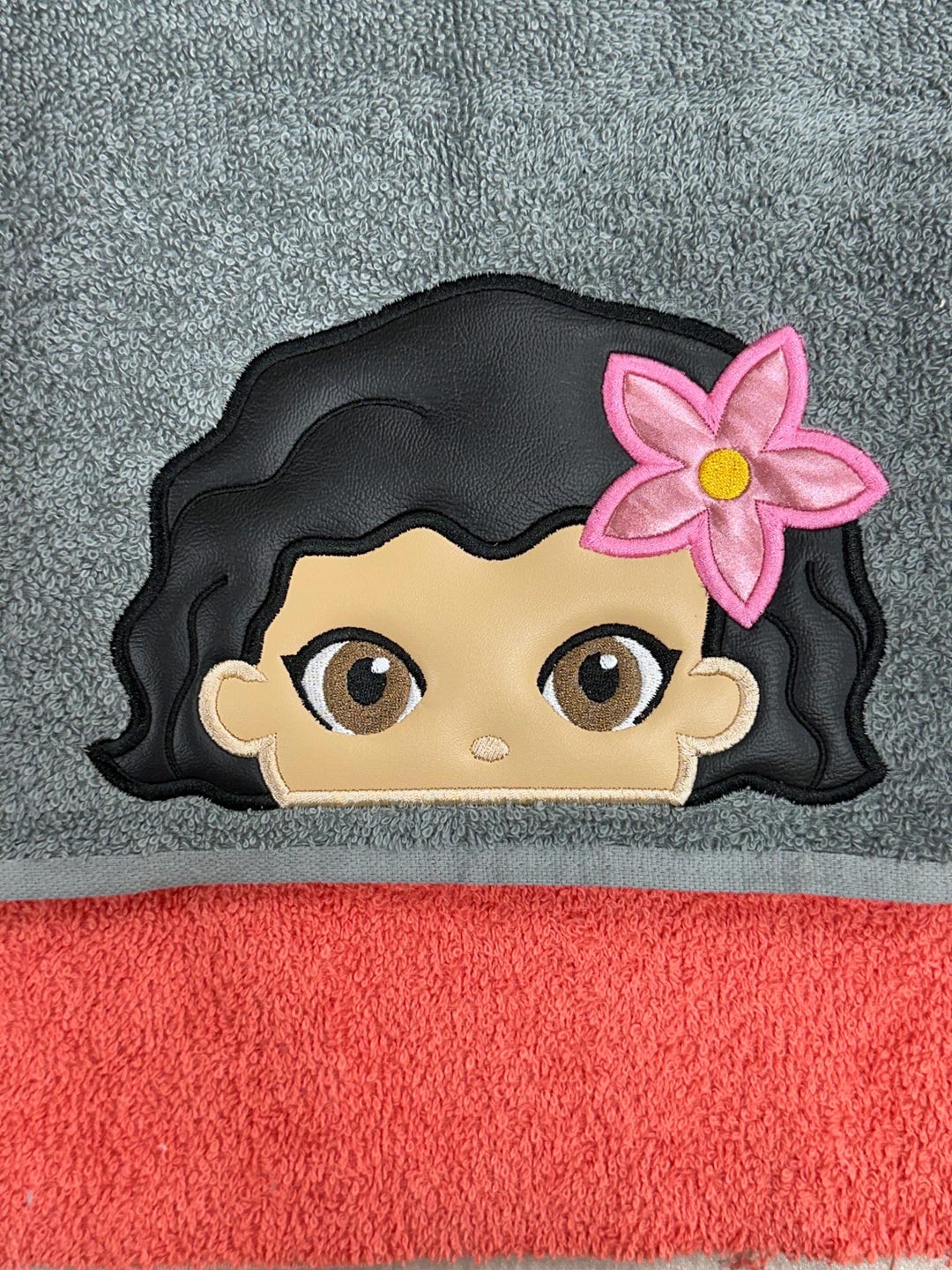 Island Girl Peeker Embroidery Design: Hooded Towel Applique (5x7 Hoop ...