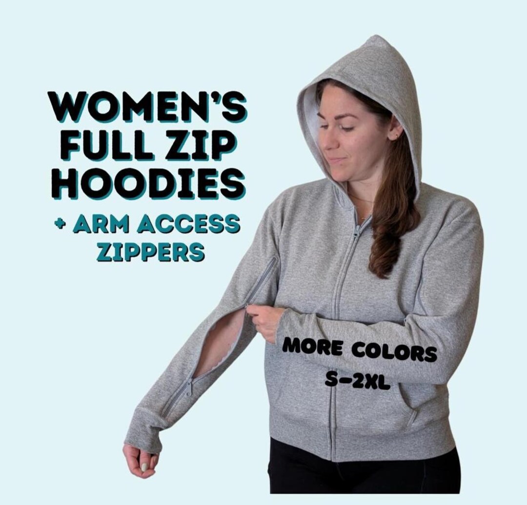 Women's Arm Access Full Zip up Lightweight Jackets With Zippered ...