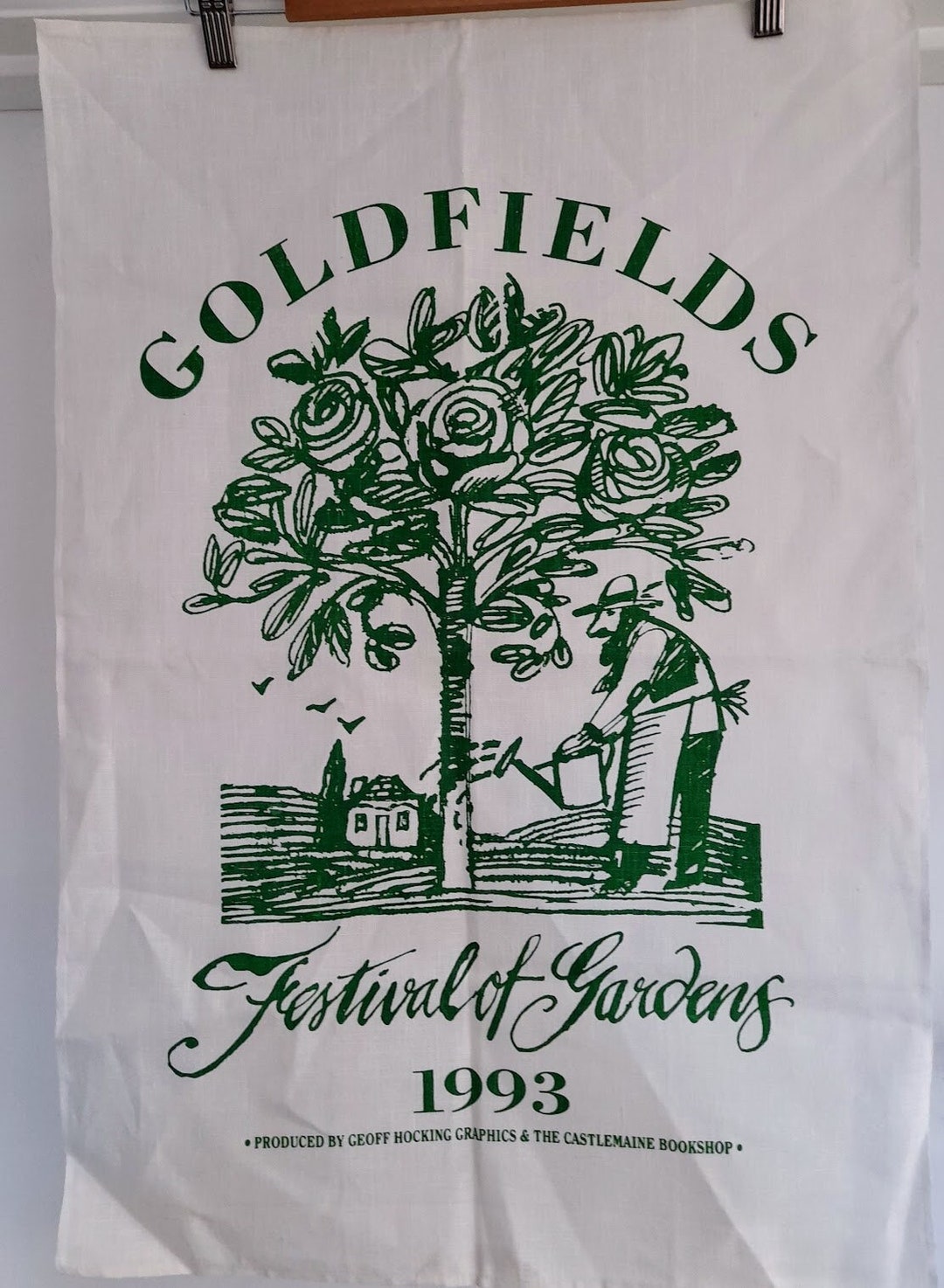 Vintage Pure Linen Tea Towel Australian Goldfields Festival of Gardens ...