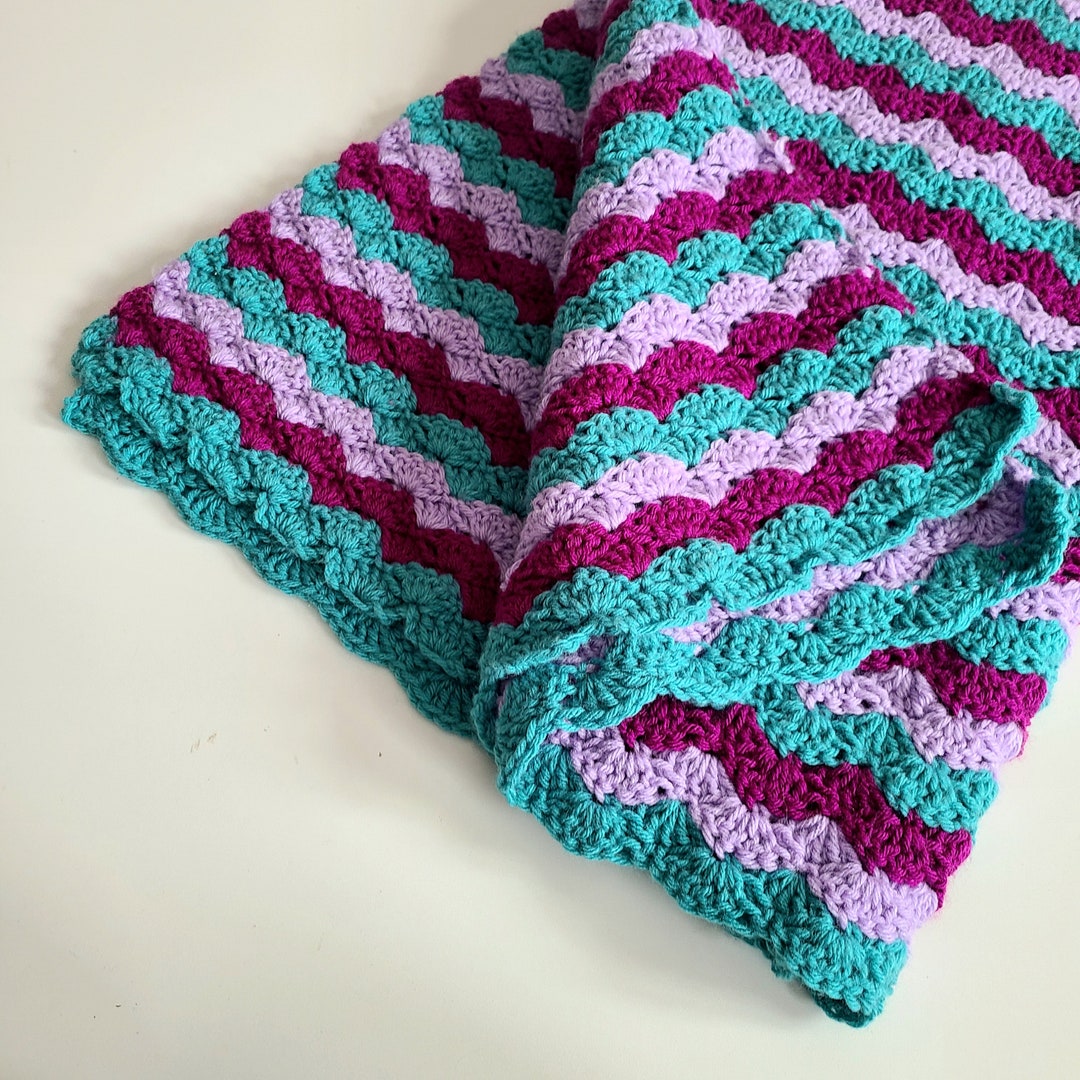 Hand Made Crochet Throw Afghan Blanket With Bright Colors Home Bedroom ...