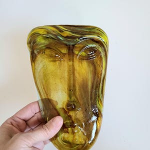 Art Glass Collectible Sculpture. Vintage Sky Dreamer Glass Face Mask by ...