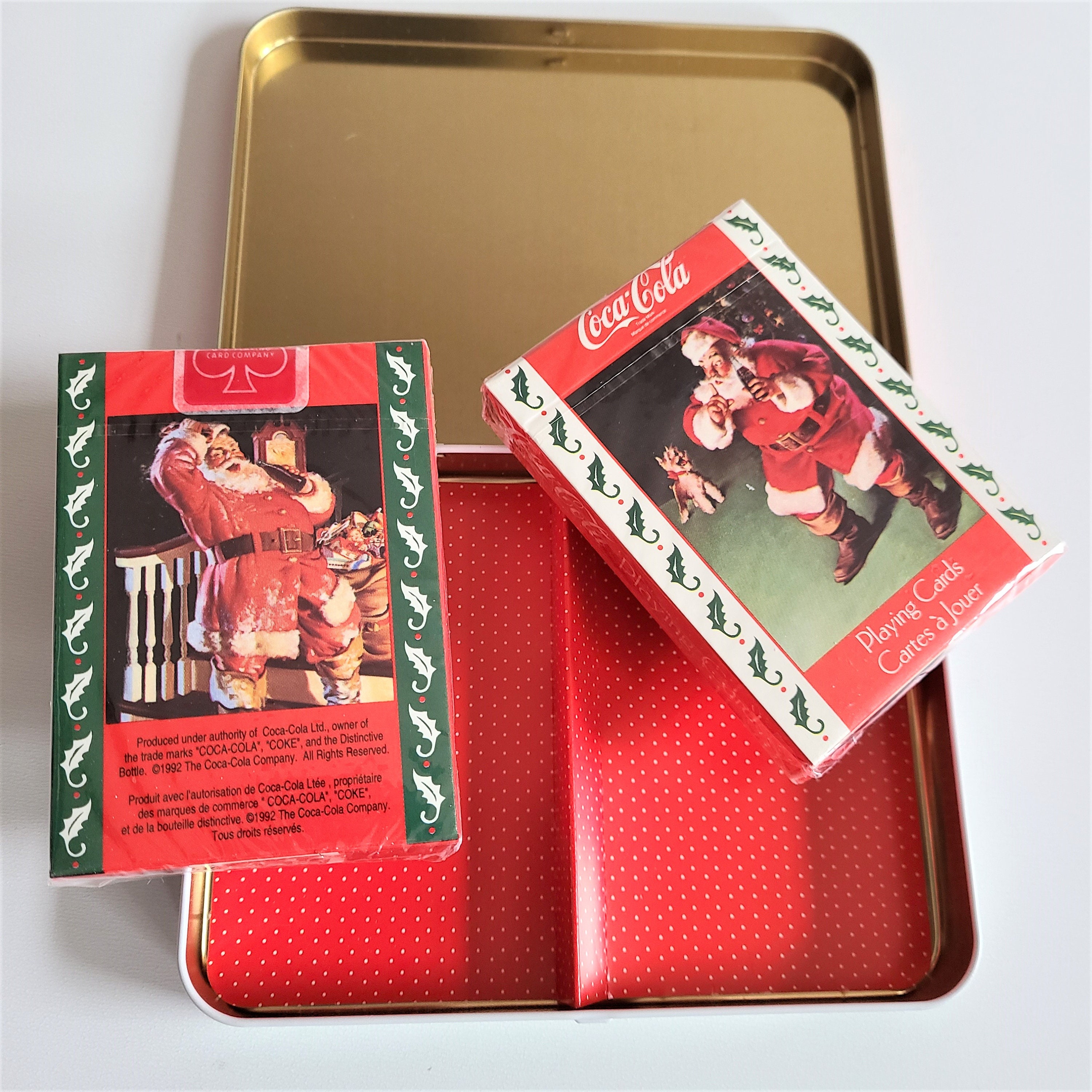 Coca-cola Nostalgia Sealed Playing Cards Double Deck Made Tin Made in ...