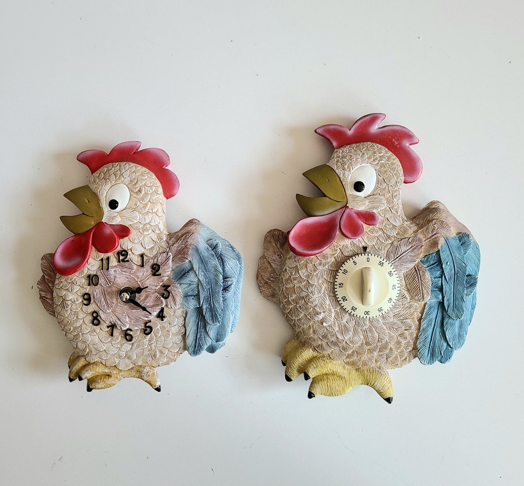 Vintage Kitchen Timer and Clock Chicken Shape. Retro Home Decor. Kitsch ...