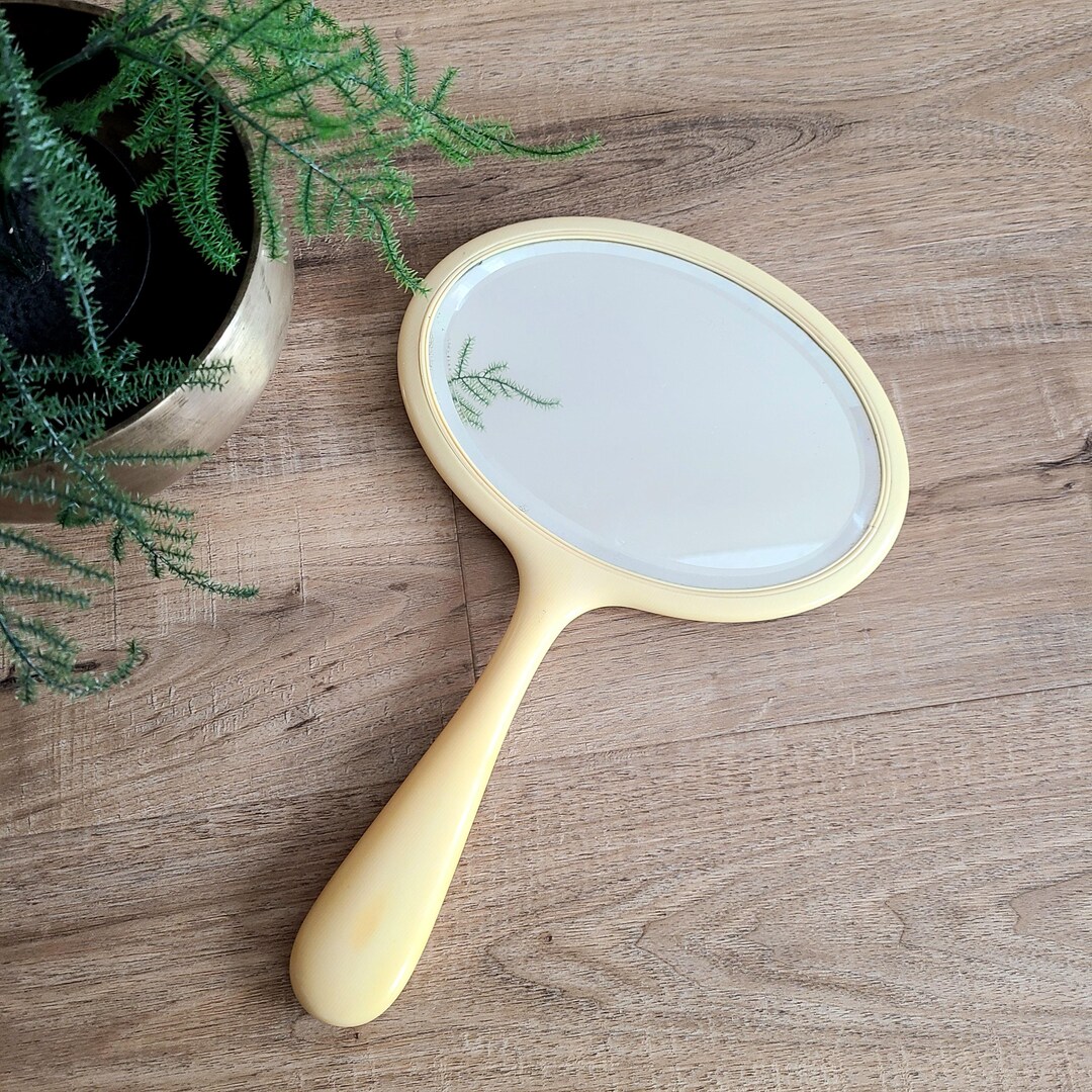 Vintage Celluloid Oval Hand Mirror. Vanity Mirror. - Etsy