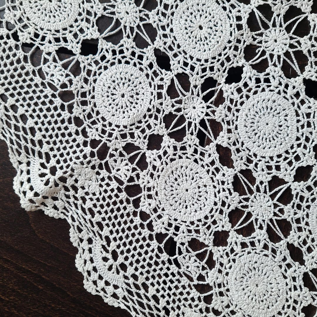 Vintage Handmade Crochet Table Runner/doily off White Color. 44'' X 13 ...