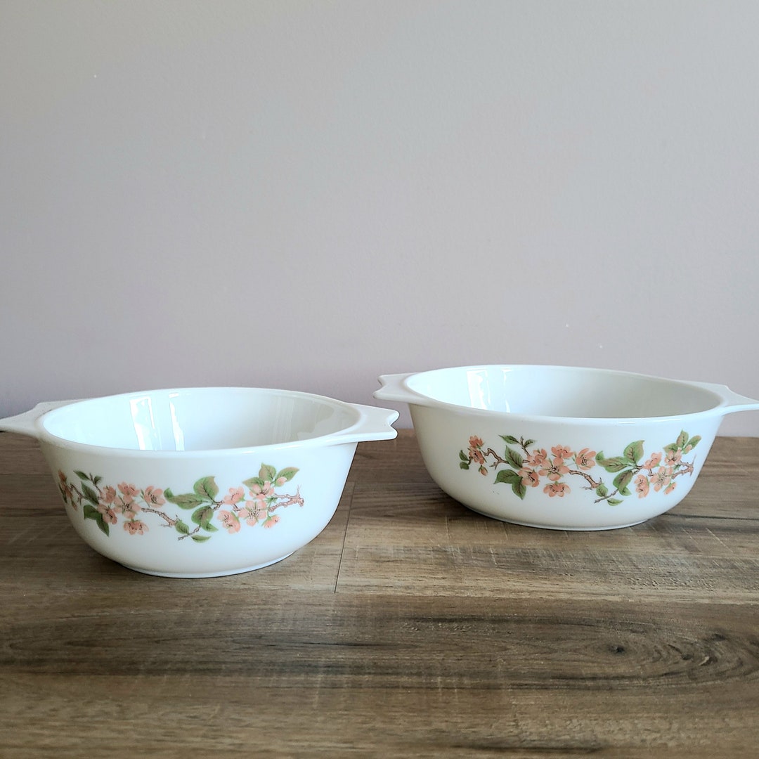 Set of 2 Vintage 1970s Cherry Blossom Pattern Pyrex England Oven Dishes ...