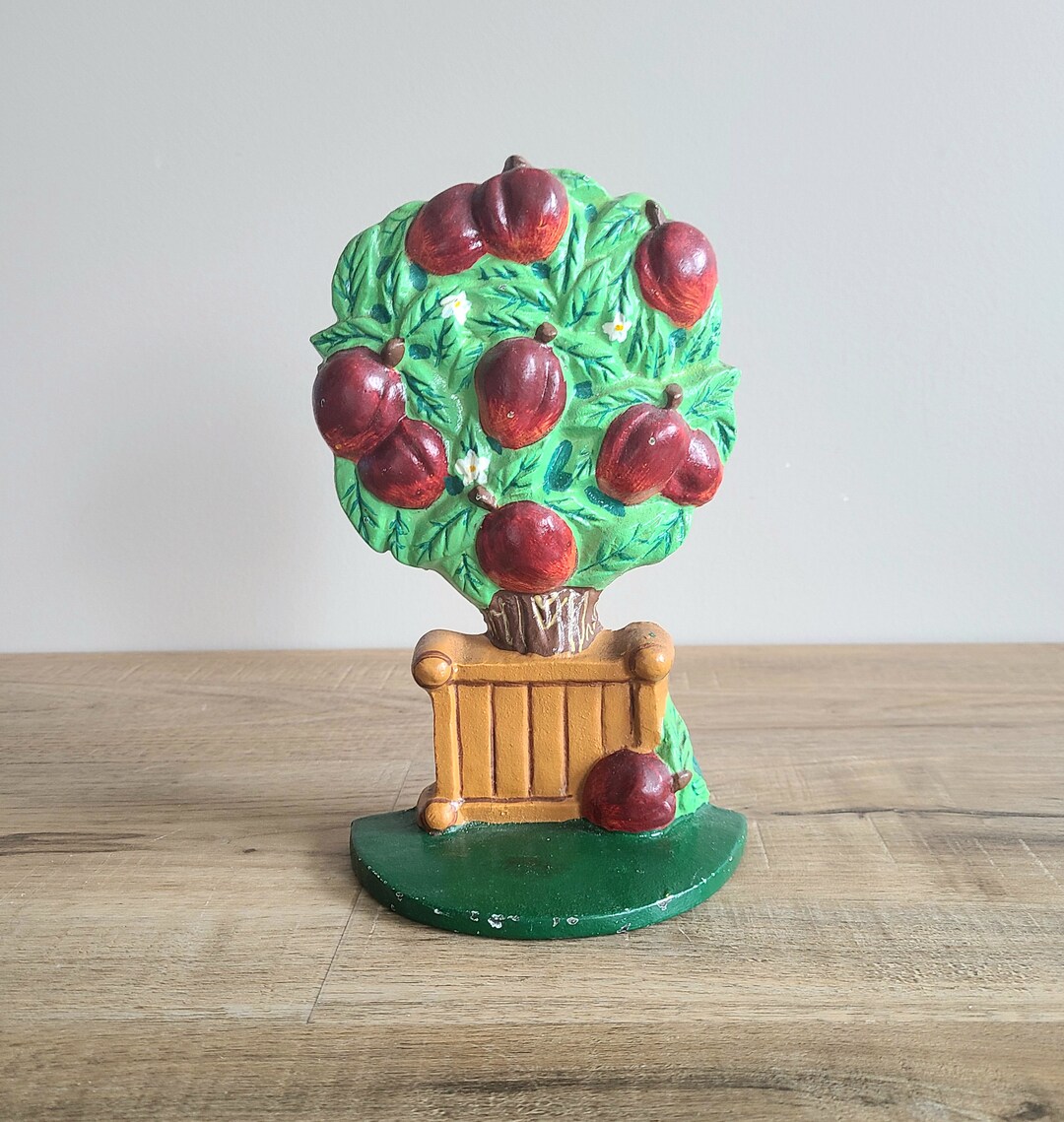 Vintage 1960s Cast Iron Plum Tree Door Stop/door Stopper/wedge. Fruit ...