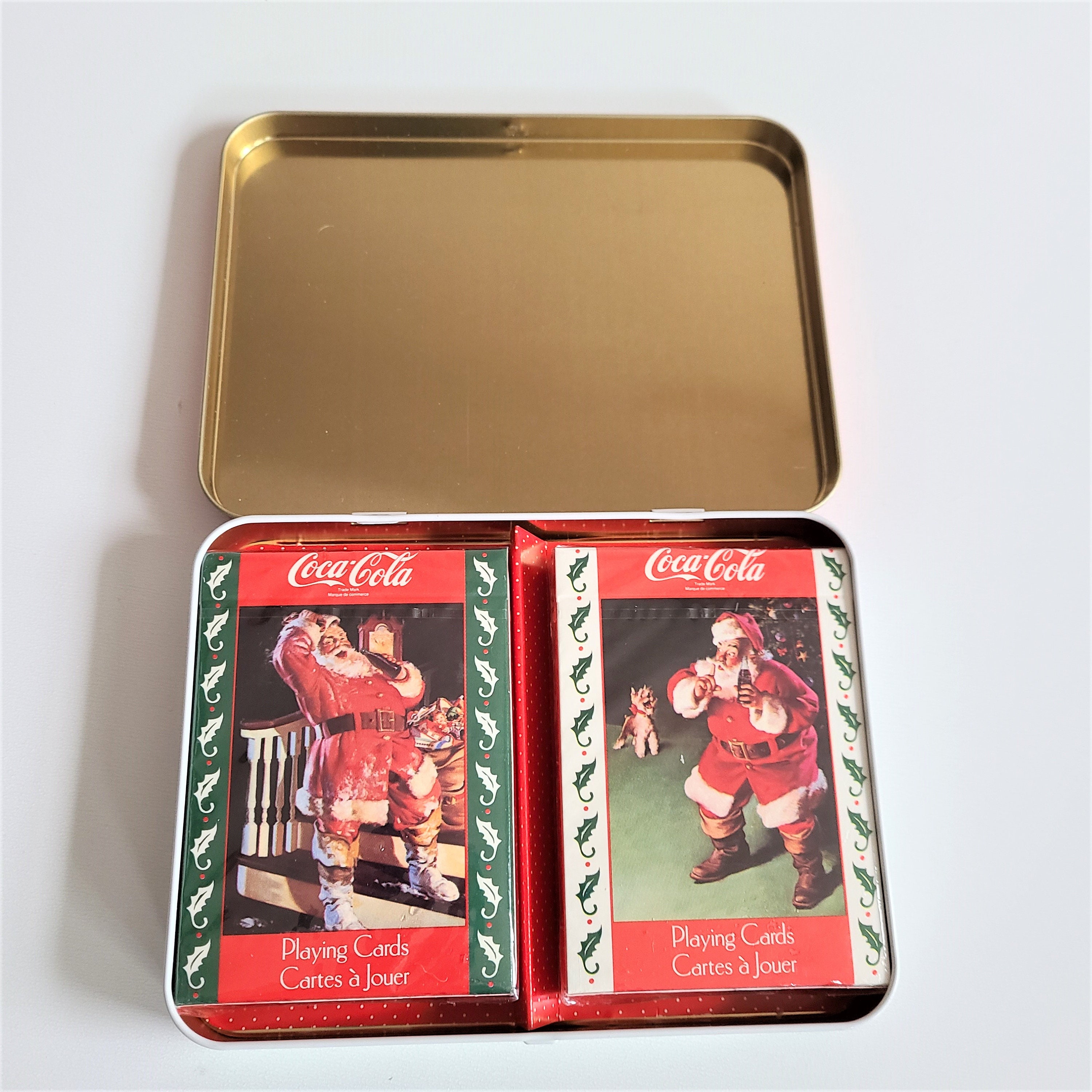 Coca-cola Nostalgia Sealed Playing Cards Double Deck Made Tin Made in ...