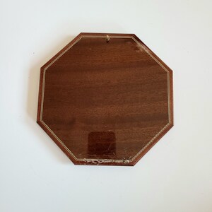 Vintage Lacquered Octagon Italian Wooden Wall Plaque With Floral Design ...