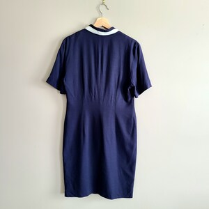 Vintage Lois Sander Dani Max Navy Blue Midi Button Down Dress With ...