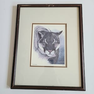 Randy Fehr 3 Art Works 1980s. Wolf, Bobcat, Lone Prowler. Signed by ...