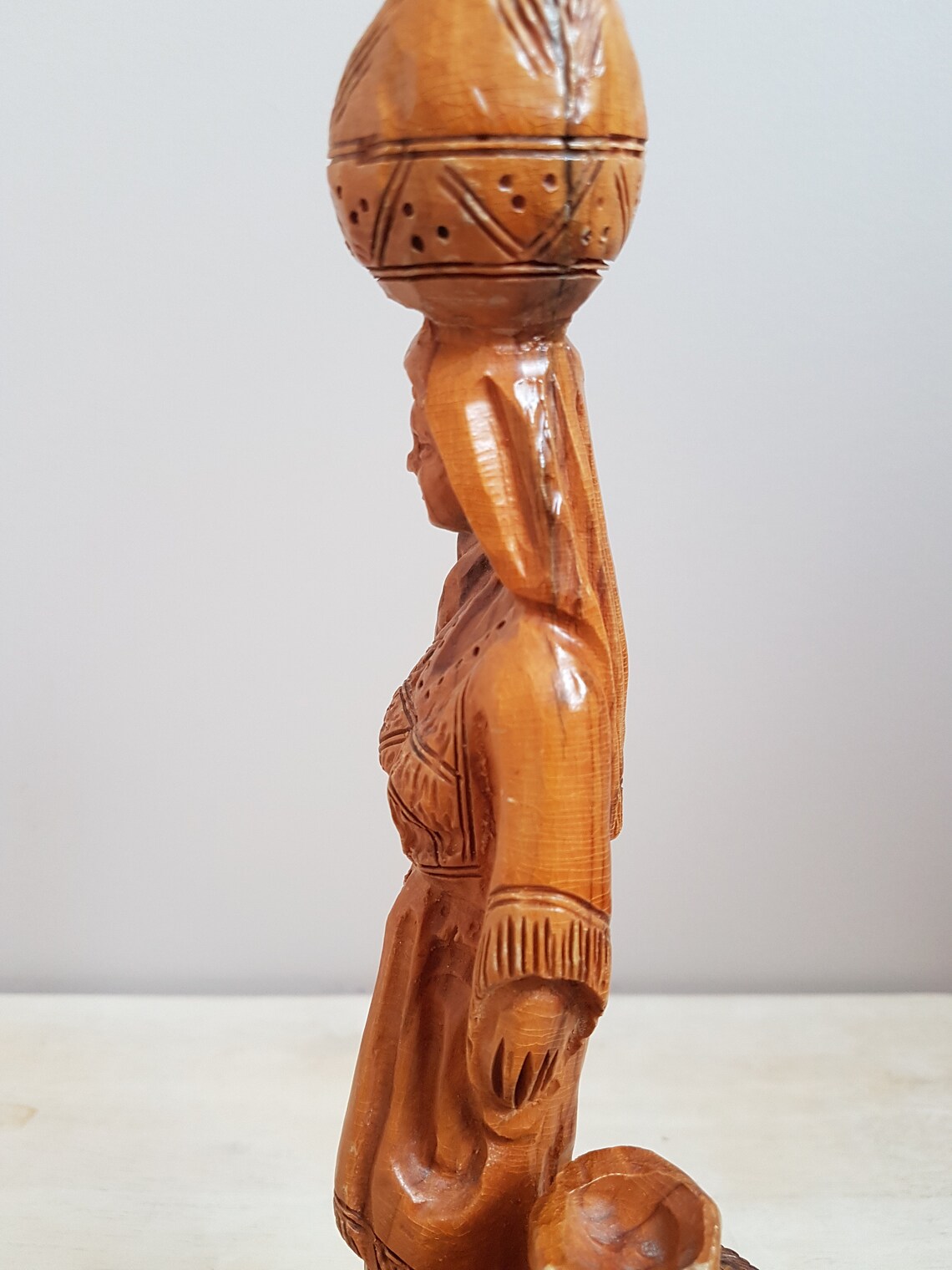 Vintage Wooden Hand Crafted Woman Stature Figuring Home Decor - Etsy