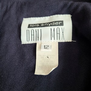 Vintage Lois Sander Dani Max Navy Blue Midi Button Down Dress With ...