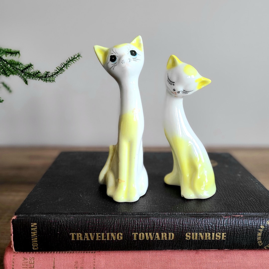 Vintage Ceramic Long Neck Kittens/cats Figurines. Cat Collection ...