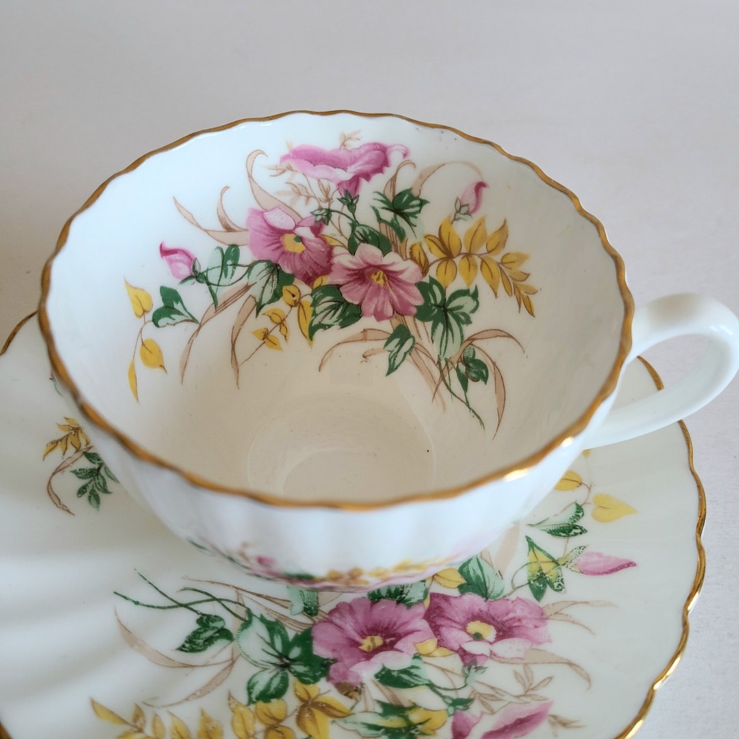 Vintage Radfords Bone China Made in England Cup and Saucer With Floral ...