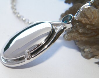 Blue Topaz Locket | Etsy