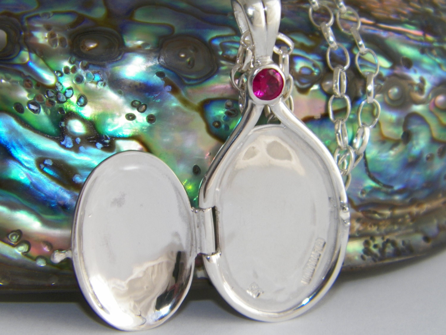 Handcrafted 925 Sterling Silver 0.41ct.4mmnatural Ruby Locket H2O Just ...