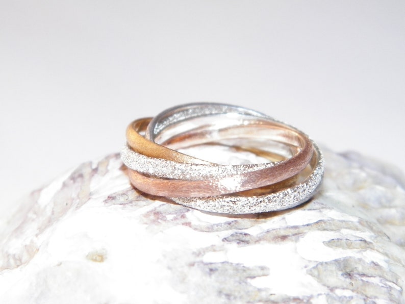 Hand Made .925 Sterling Silver Interlocking Five Band Rolling - Etsy