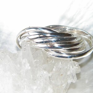 Handcrafted 925 Sterling Silver Interlocking Nine Band Rolling Ring ...