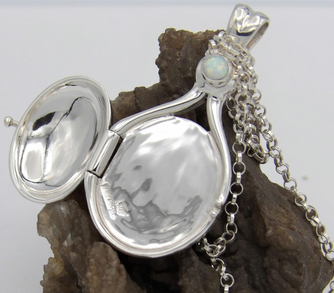 NEW Hand Made in USA SOLID 925sterling Silver H2O Locket Lab Created ...