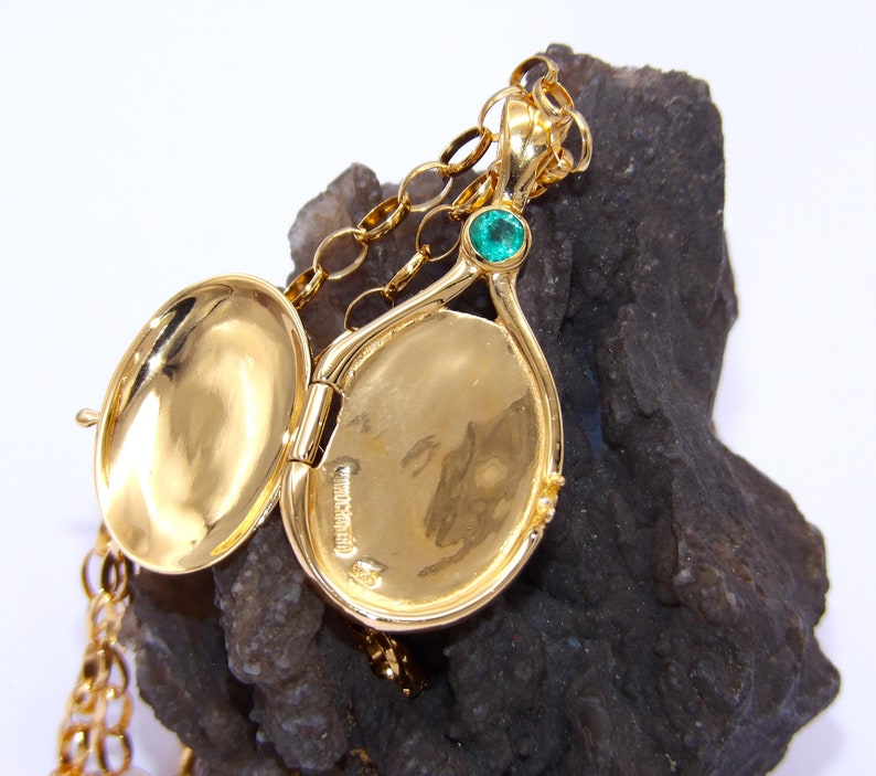Handcrafted SOLID 925 Sterling Silver 14K Gold Plated 4mm Natural Green ...