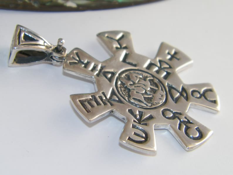 925 Sterling Silver Oxidized Rosette From Pliska Pendant IYI Tangra ...
