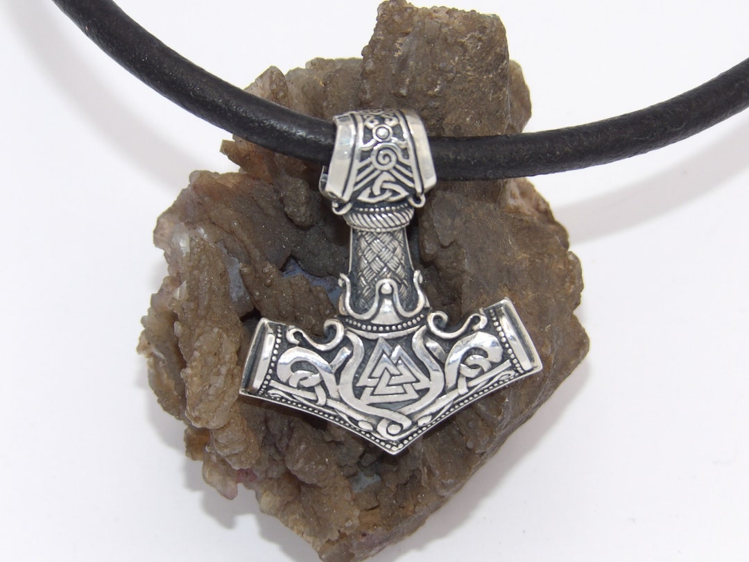 Hand Made in USA Thor's Hammer Valknut Anchoroxidized.925sterling ...
