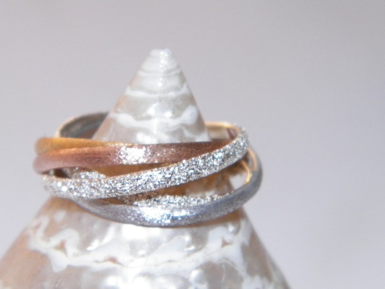 Hand Made .925 Sterling Silver Interlocking Five Band Rolling - Etsy