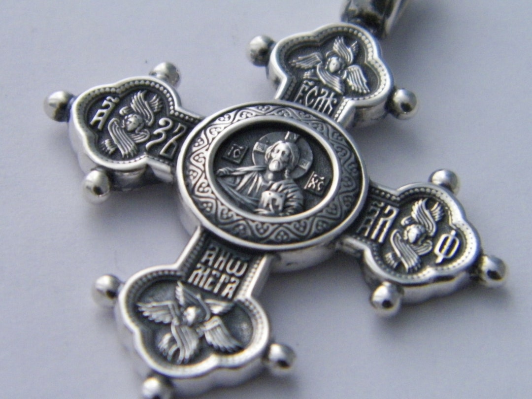 Hand Made in USA Two-faces Oxidized Solid 925 Sterling Silver Cross ...