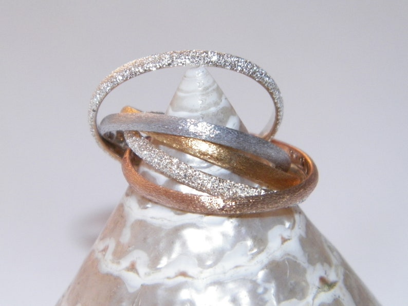 Hand Made .925 Sterling Silver Interlocking Five Band Rolling - Etsy