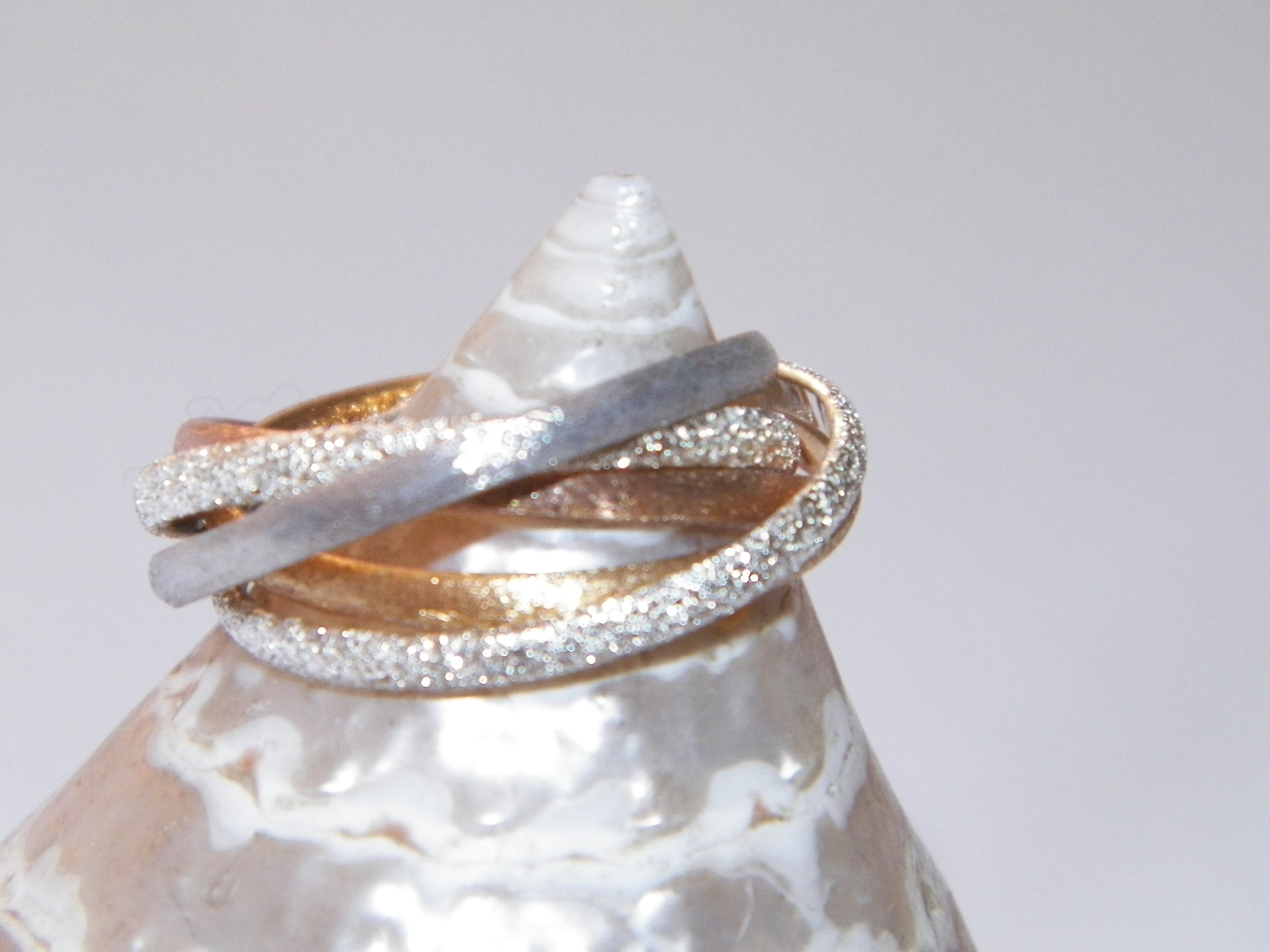 Hand made .925 Sterling Silver Interlocking Five Band Rolling | Etsy