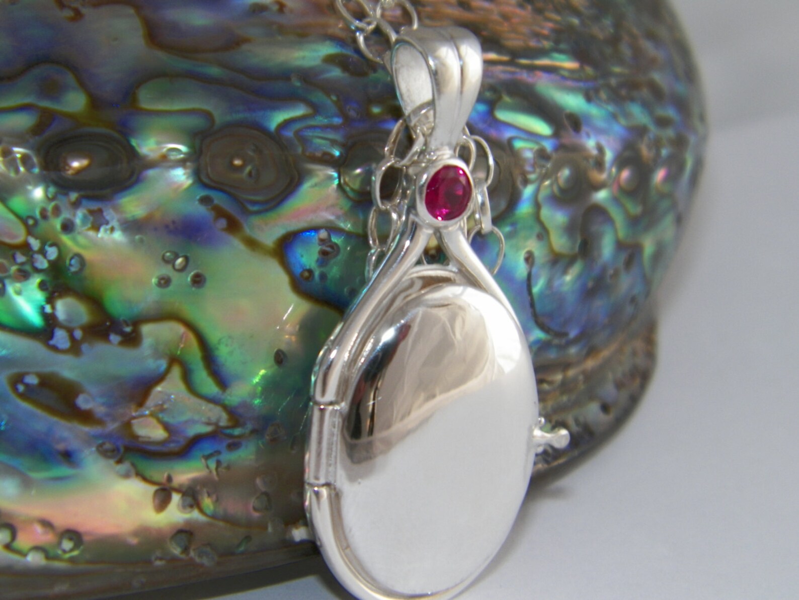 Handcrafted 925 Sterling Silver 0.41ct.4mmnatural Ruby Locket H2O Just ...