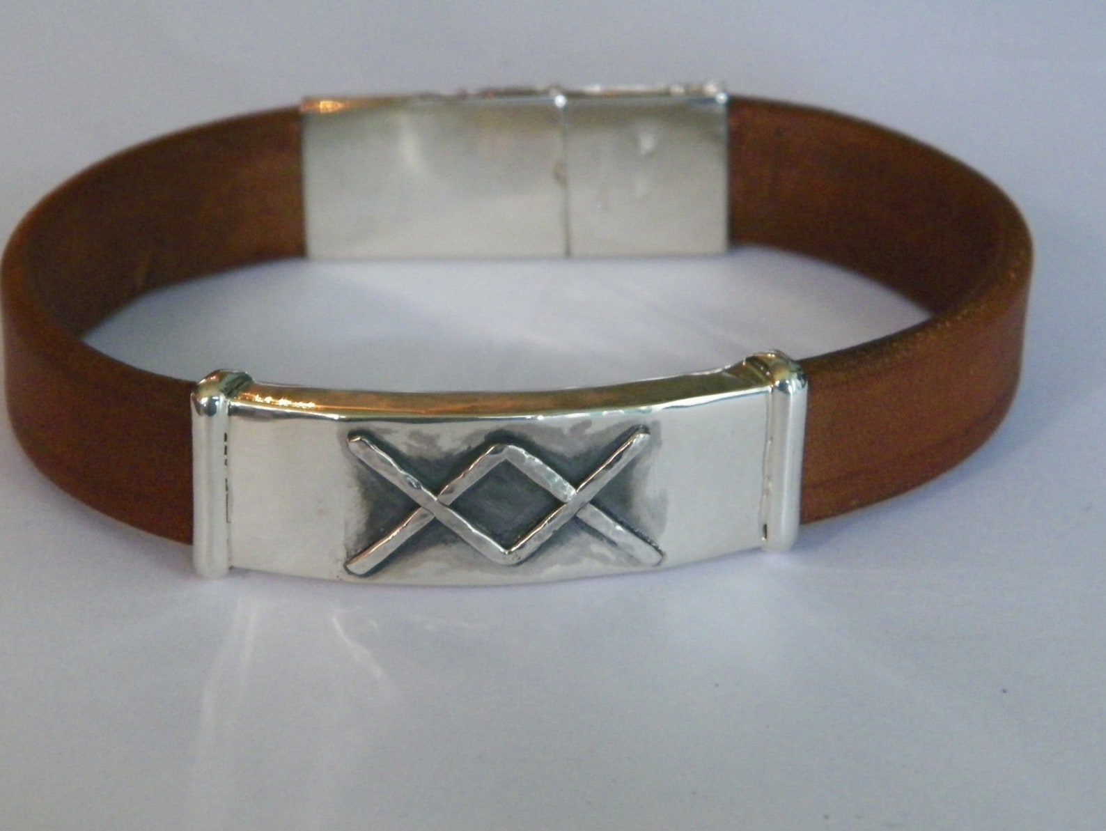 Sterling Silver.925 and Natural Leather Handcrafted Bracelet -celtic ...