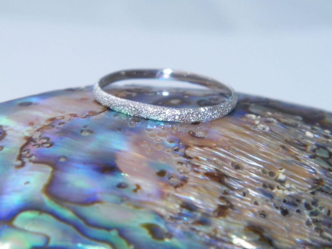 Hand Made.925 Sterling Silver Wedding Stackable Ring Stardust Finish ...