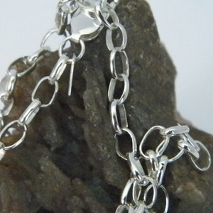 925 Sterling Silver 4.5 6 Mm Oval Rolo Chain 19 Handcrafted Soldered ...