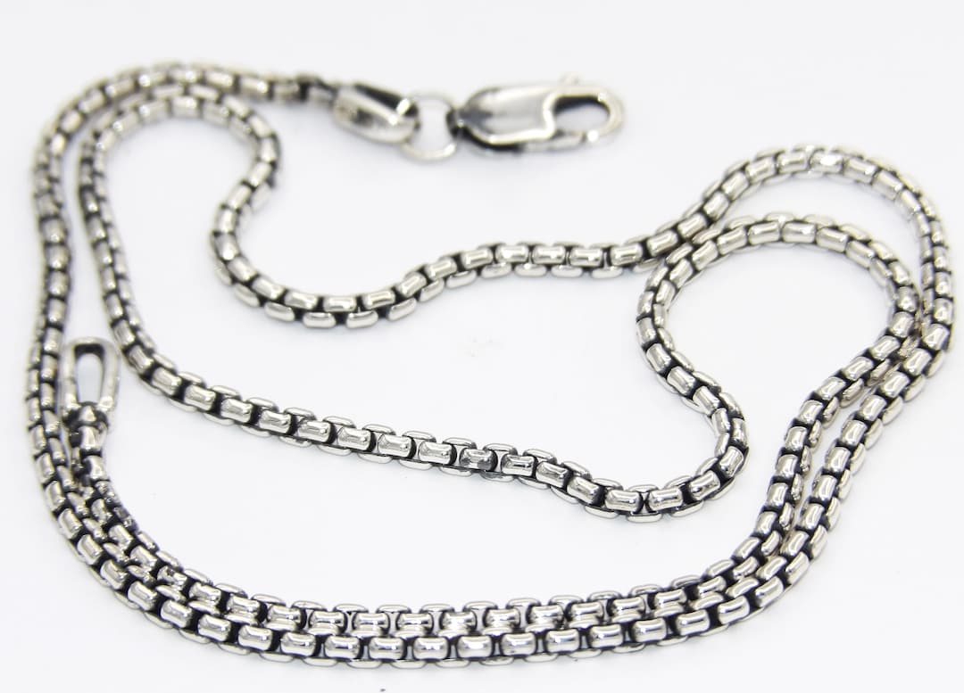 Handcrafted Solid.925 Sterling Silver Venetian Box Inka Chain 2.7 Mm ...