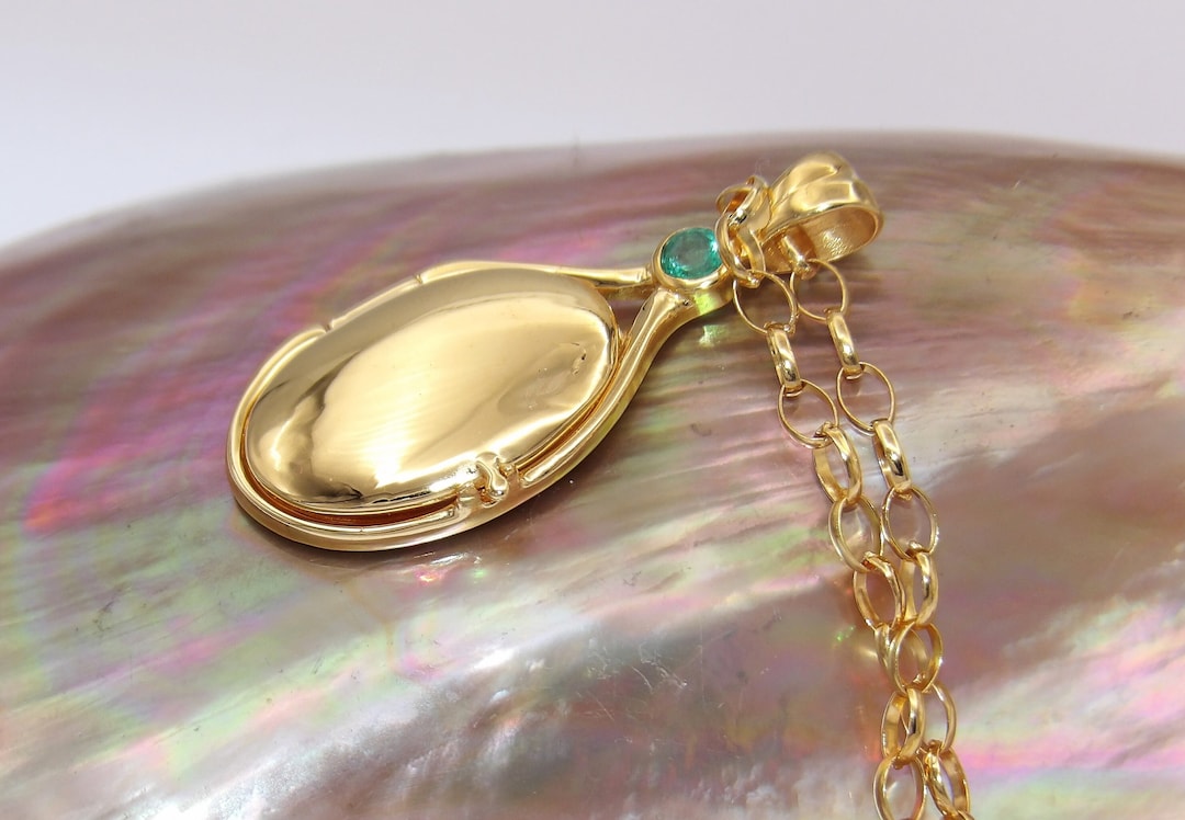 Handcrafted SOLID 925 Sterling Silver 14K Gold Plated 4mm Natural Green ...