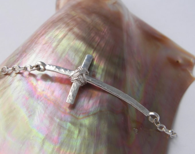 Handmade Artisan Cross Bangle Bracelet in Gold Bronze one Bracelet IN ...