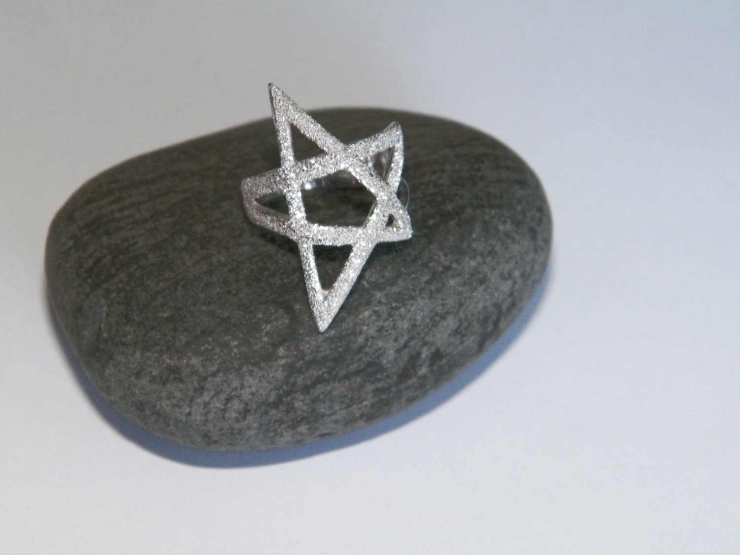 Handcrafted 925 Sterling Silver Stardust Pentagram Ring-size - Etsy