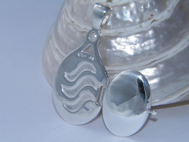Hand Made in USA SOLID 925 Sterling Silver4mm Natural Pearl Locket H2O ...