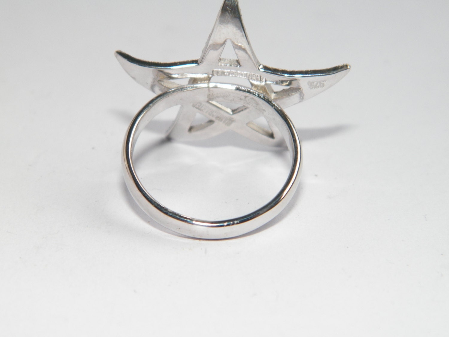 Handcrafted .925 Sterling Silver Stardust Pentagram Ring - Etsy