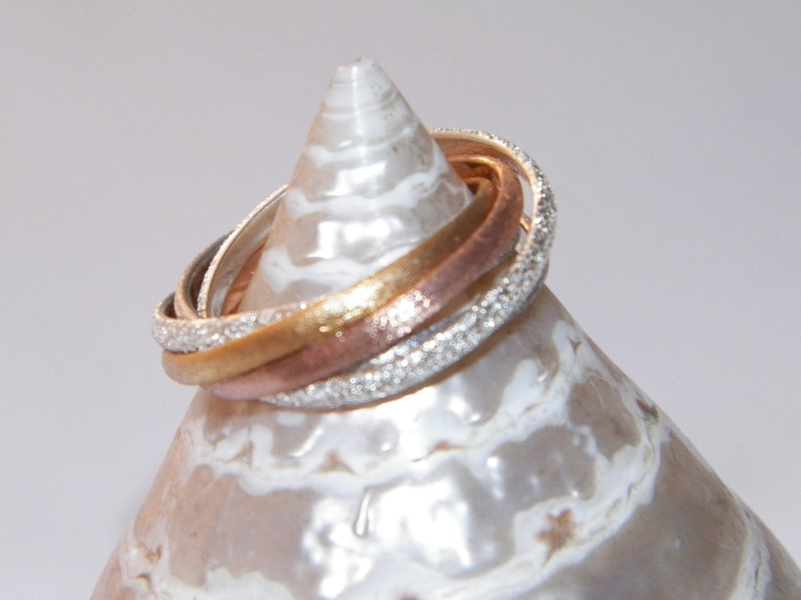 Hand Made .925 Sterling Silver Interlocking Five Band Rolling - Etsy