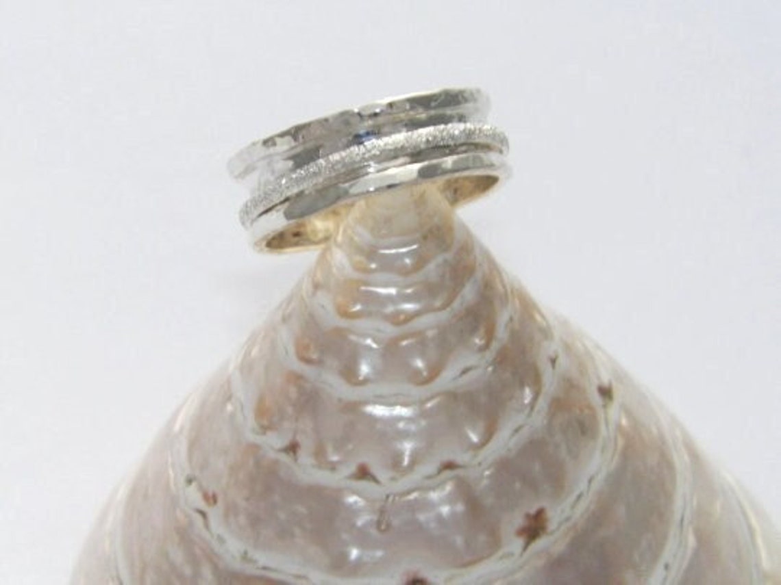 925 Silver Spinner Ring Hammered One Band Sterling Silver Stardust ...