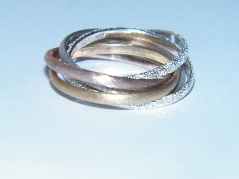 Hand Made .925 Sterling Silver Interlocking Five Band Rolling - Etsy