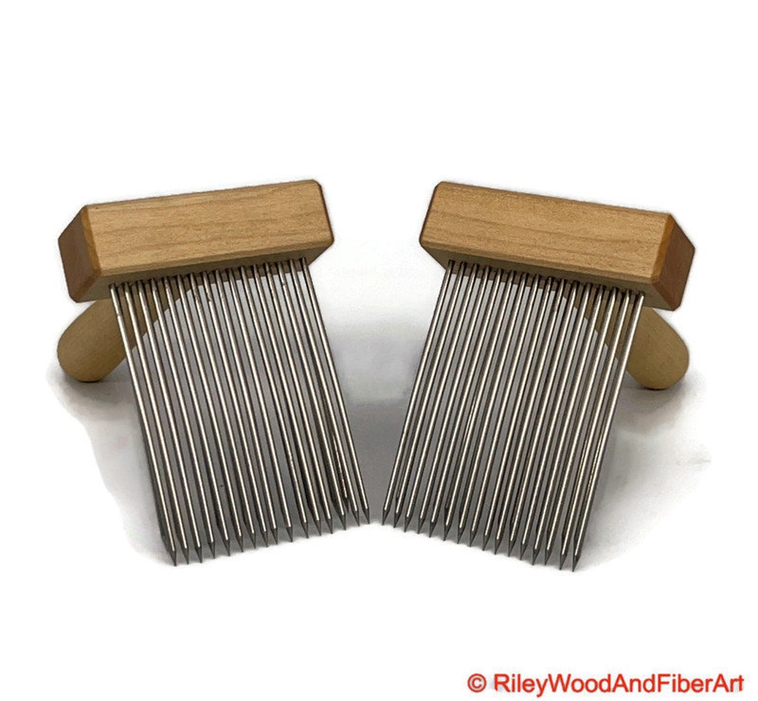 Wool Combs Double Row Fine Tooth Maple and Maple - Etsy
