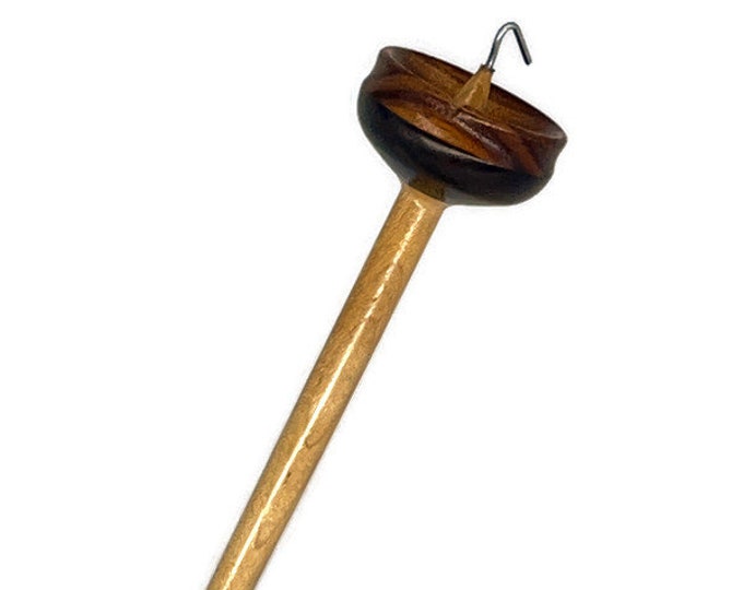 Canary Walnut Drop Spindle With Maple Shaft - Riley Wood and Fiber Art ...